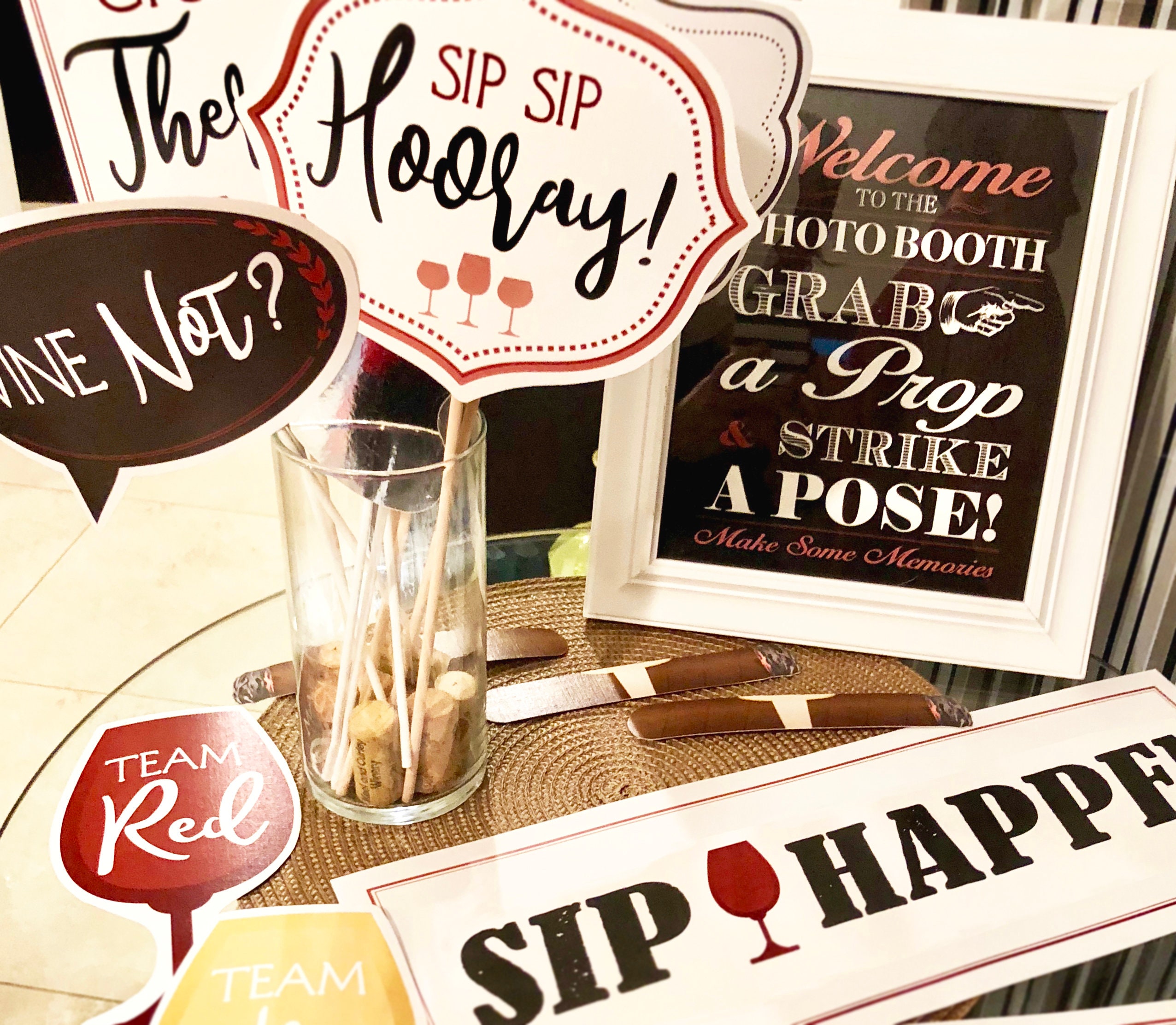 Wine Photo Prop Set Wine Party Photo Props Digital File Wine | Etsy