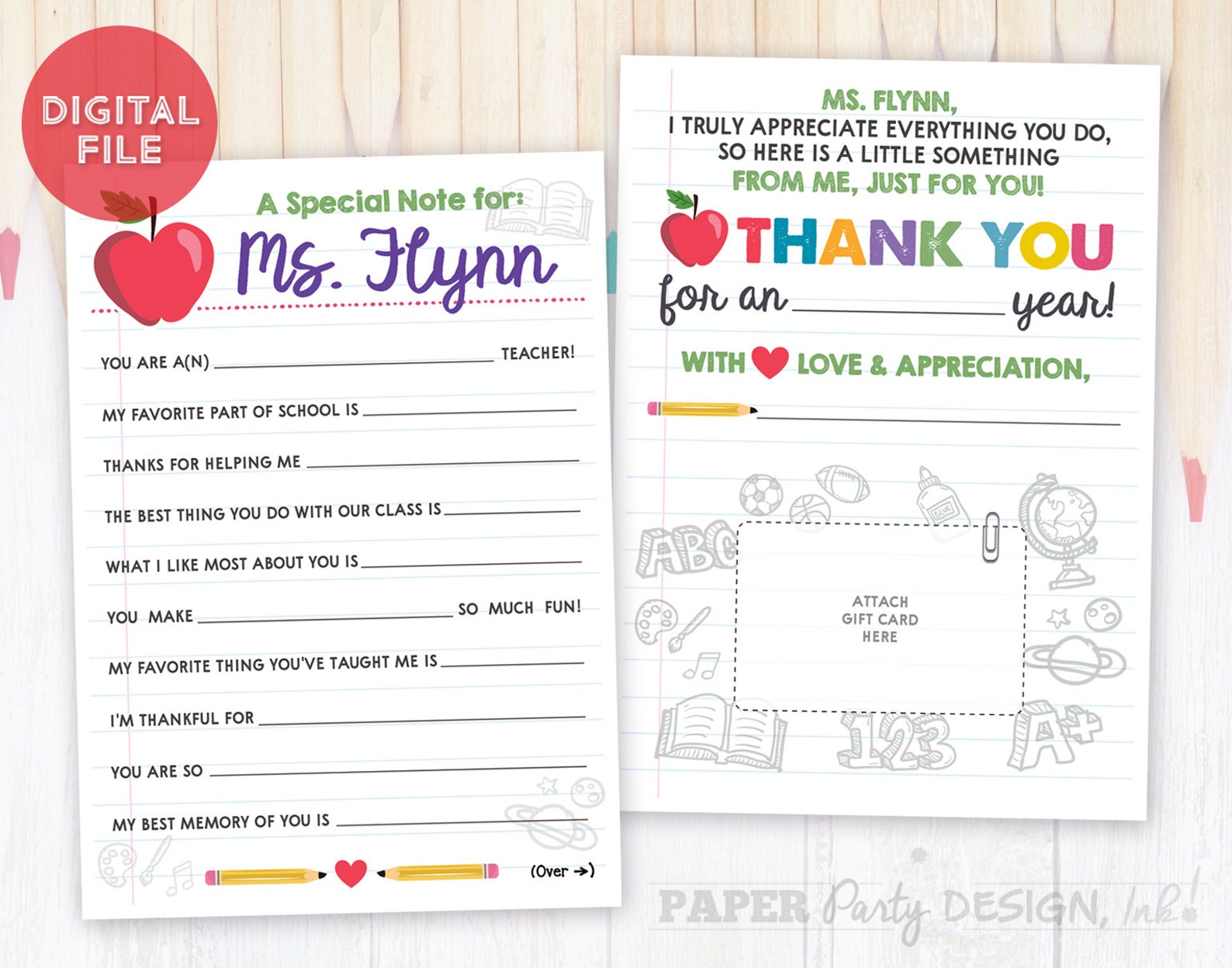 Teacher Appreciation Thank You Note Teacher Appreciation - Etsy
