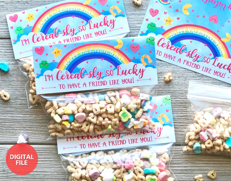 Printable Valentine's Day Cereal-sly so Lucky Bag Topper - Etsy