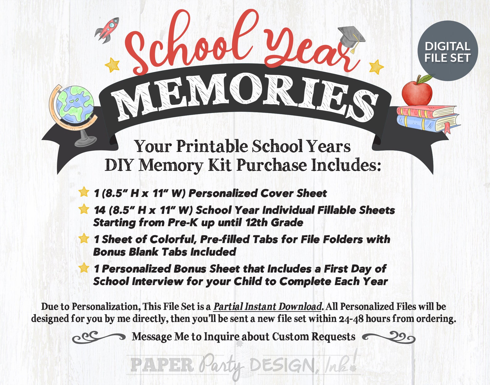 Personalized School Memory Box Printable Kit DIY School - Etsy