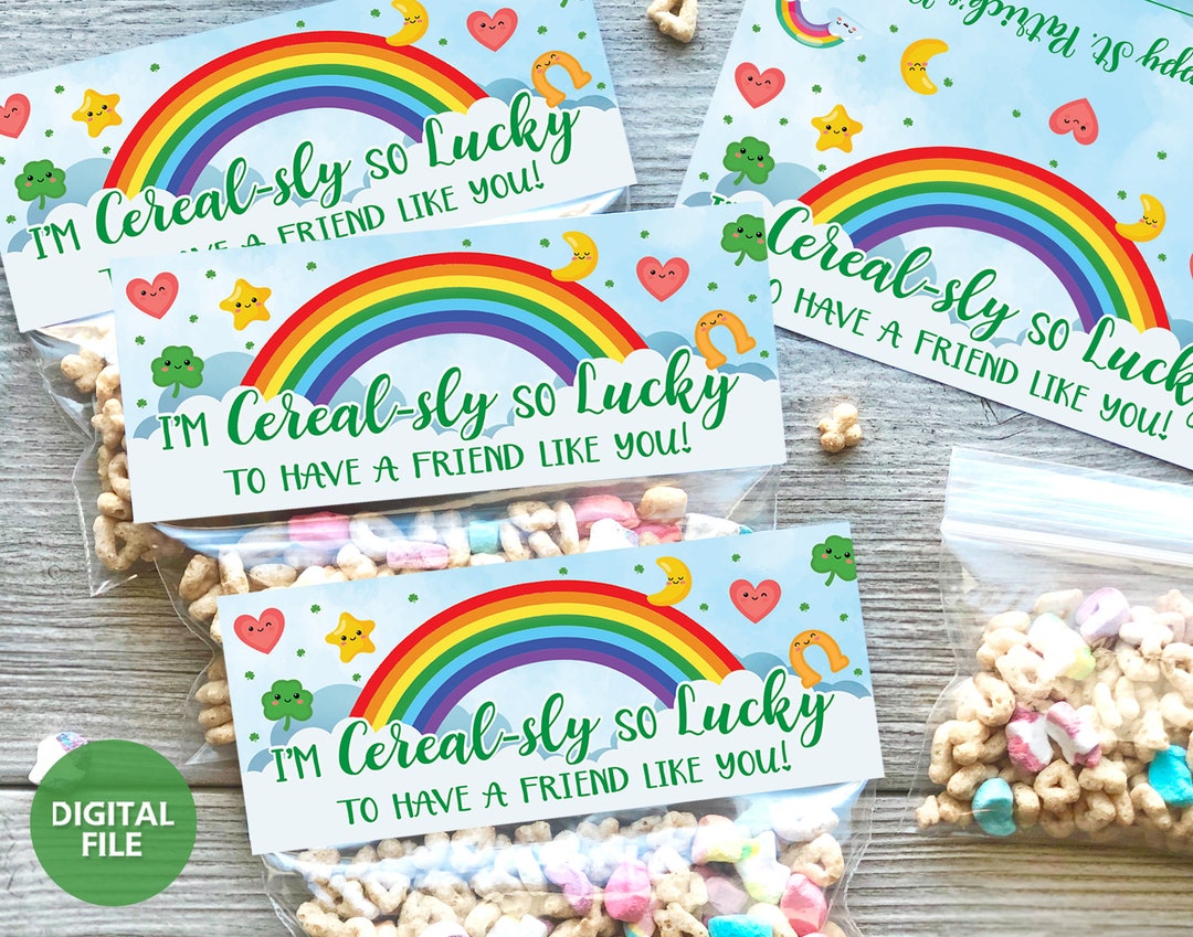 Printable St. Patrick's Day Cereal-sly so Lucky Bag Topper, St. Patrick ...