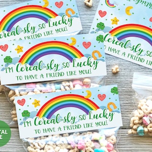 Printable St. Patrick's Day Cereal-sly so Lucky Bag Topper, St. Patrick ...