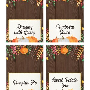 Thanksgiving Printable Food Labels, Fall Printable Food Labels ...