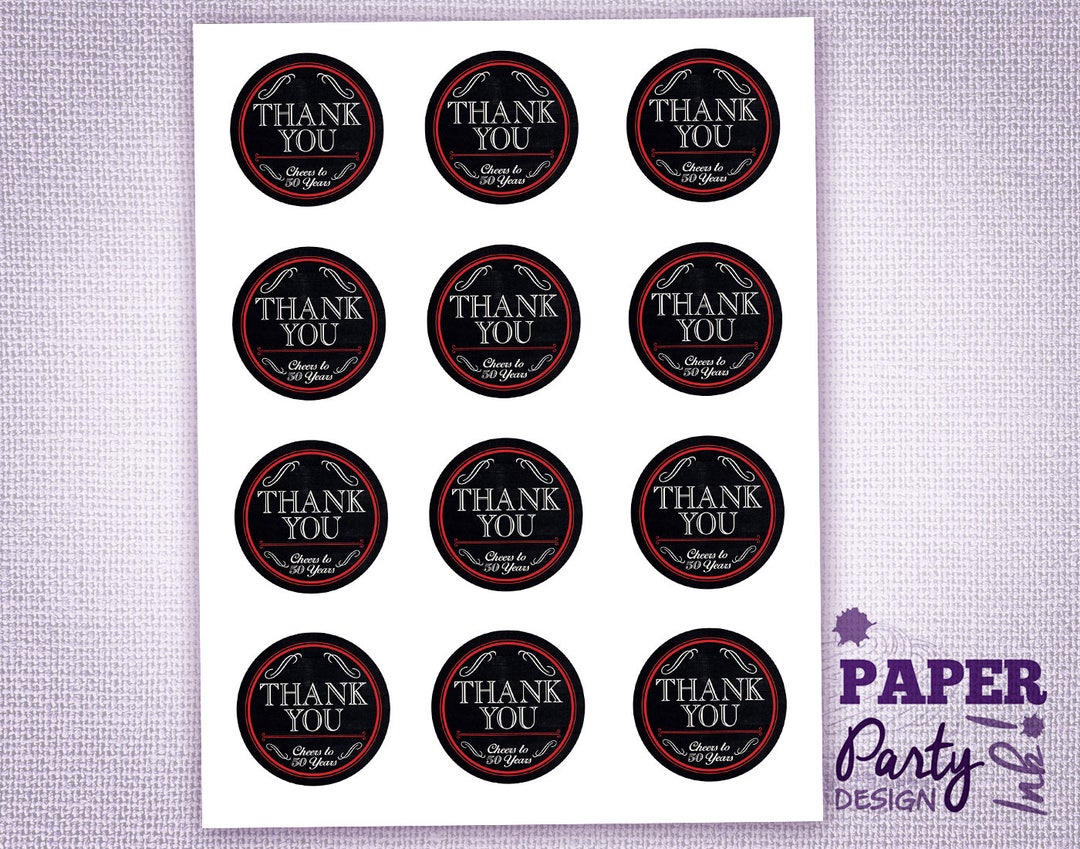 Cheers Milestone Birthday Thank You Tags, Vintage Dude "cheers to 50 ...