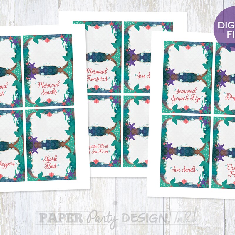 Mermaid Food Tags - Etsy