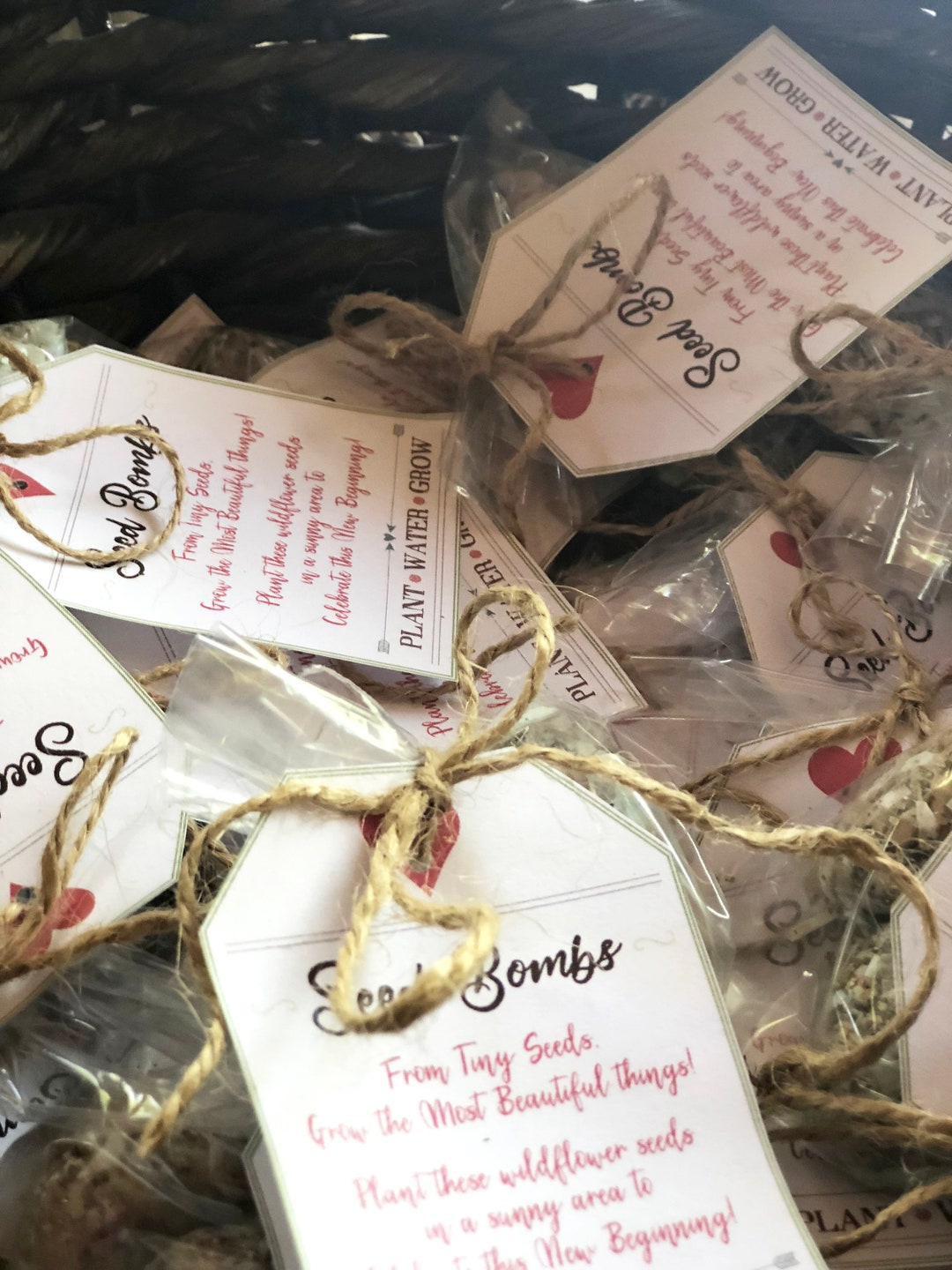 Digital Woodland Shower Seed Bomb Favor Tags and 5" X 7" Display Sign ...