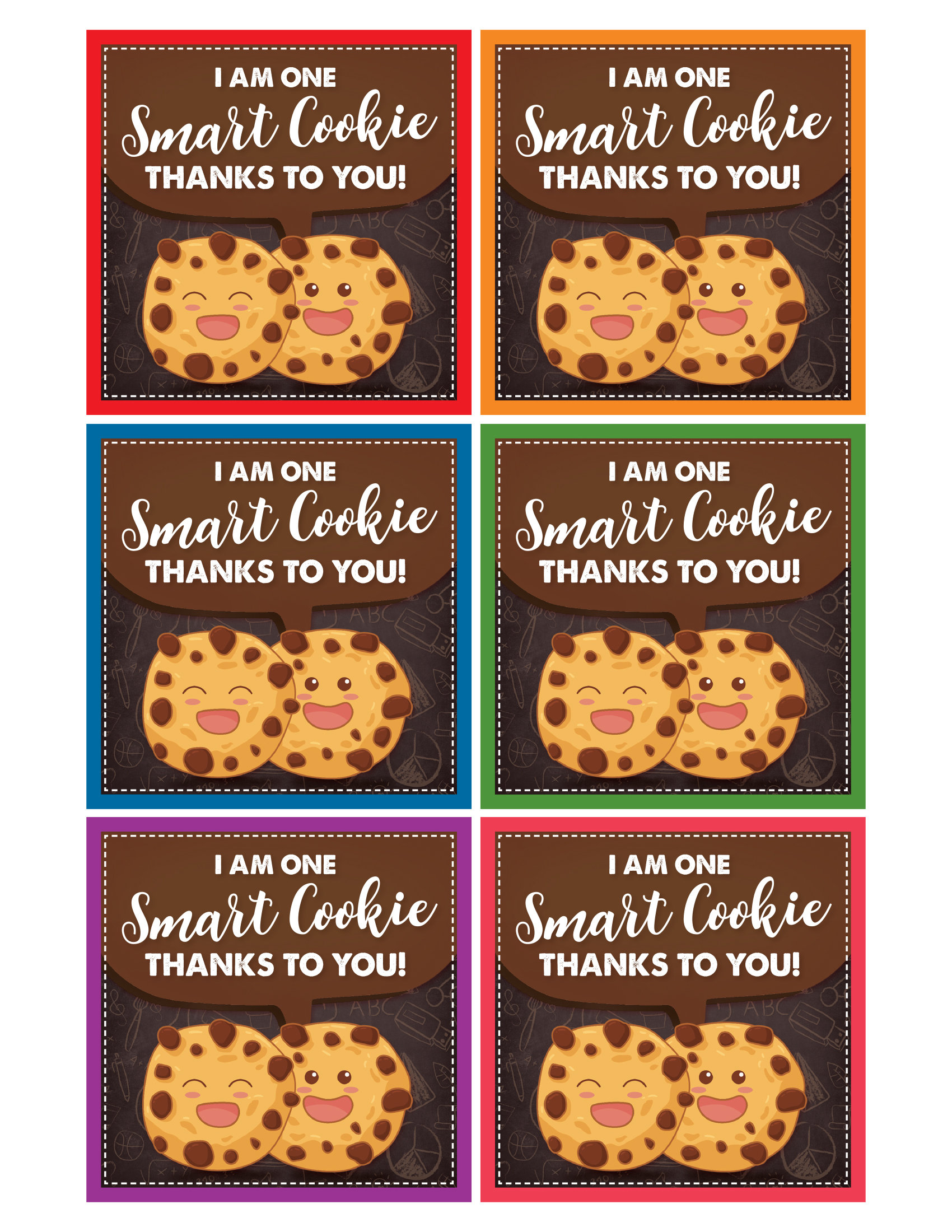 Printable Teacher Appreciation Smart Cookie Tags Teacher | Etsy