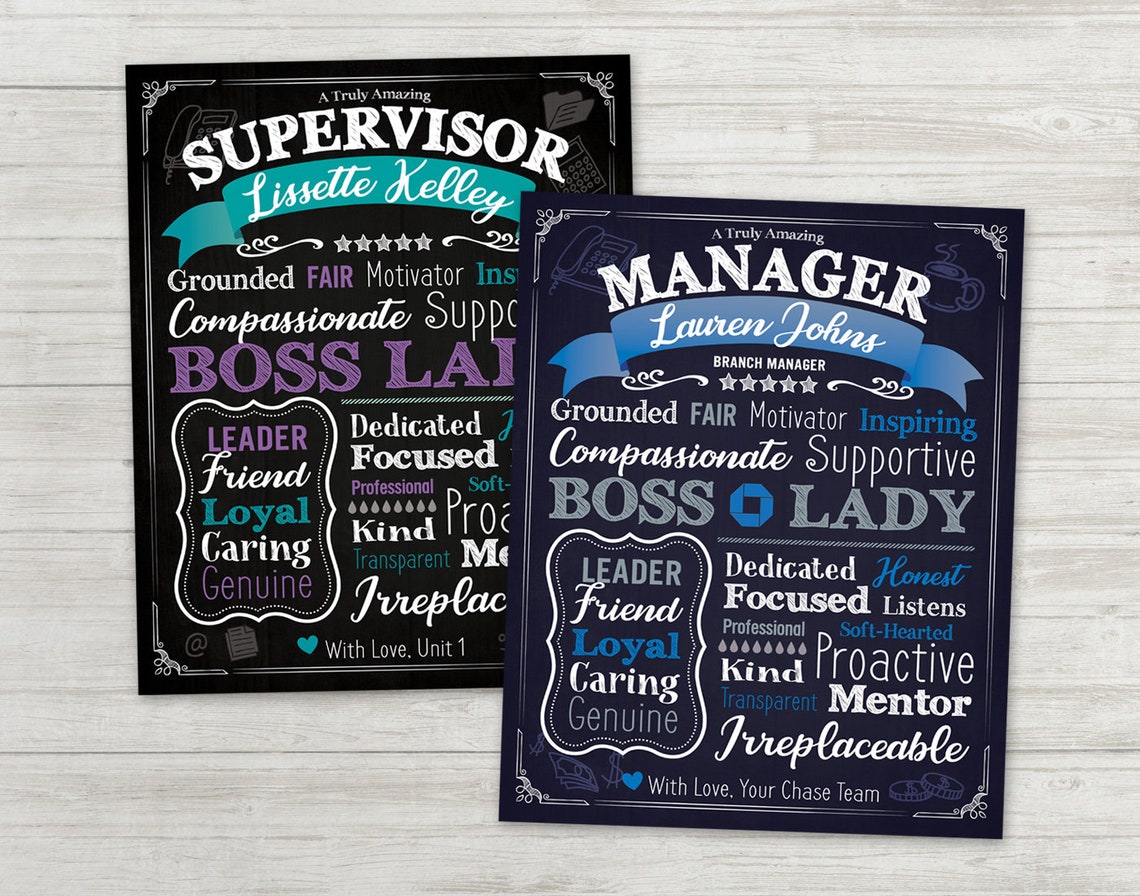 Boss Appreciation Wall Art, Manager Appreciation Printable, 16" X 20 ...