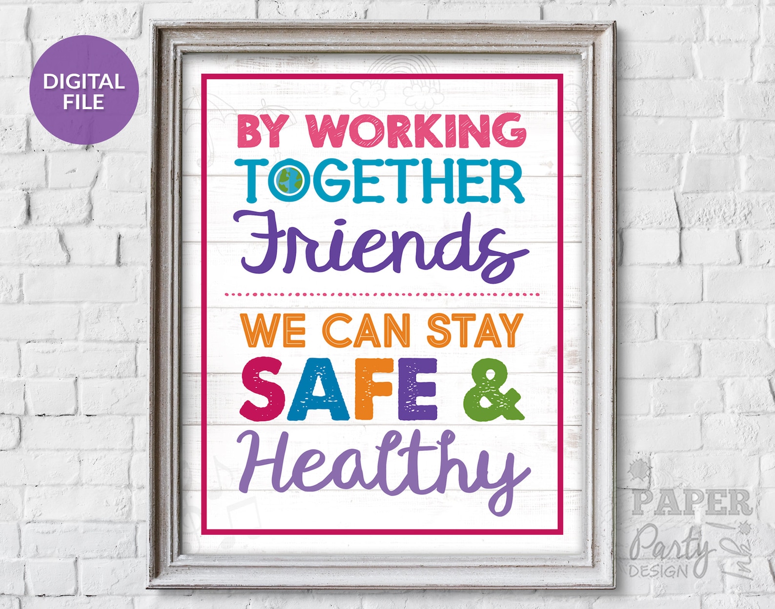 Printable Classroom Safety Signs Set of 6, Size 8" X 10", Classroom ...