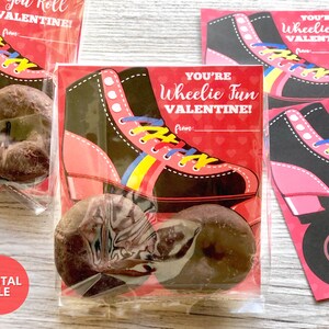 Valentine Roller Skate Donut Cards, Skate Printable Valentine Cards for ...