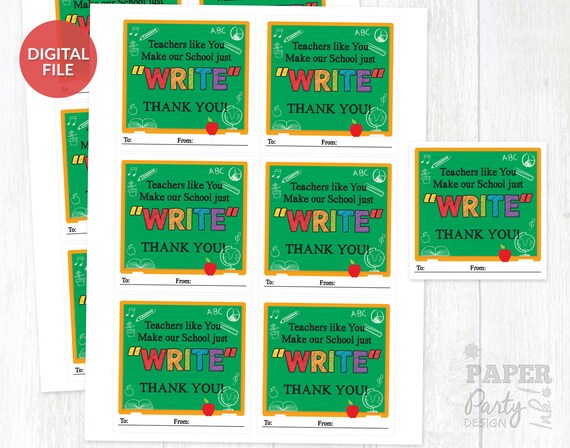Printable Teacher Appreciation Just WRITE Tags Teacher | Etsy