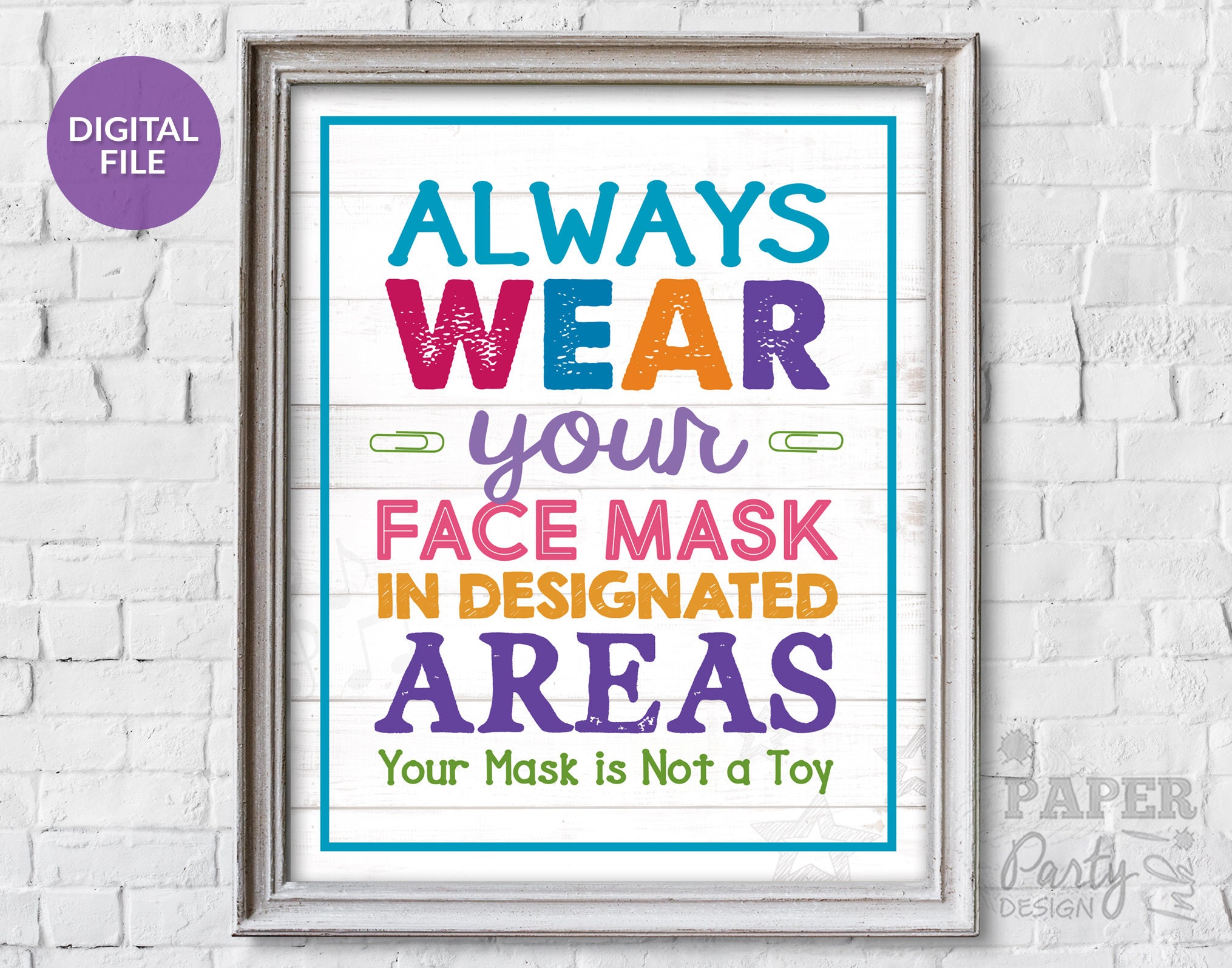 Printable Classroom Safety Signs Set of 6, Size 8" X 10", Classroom ...