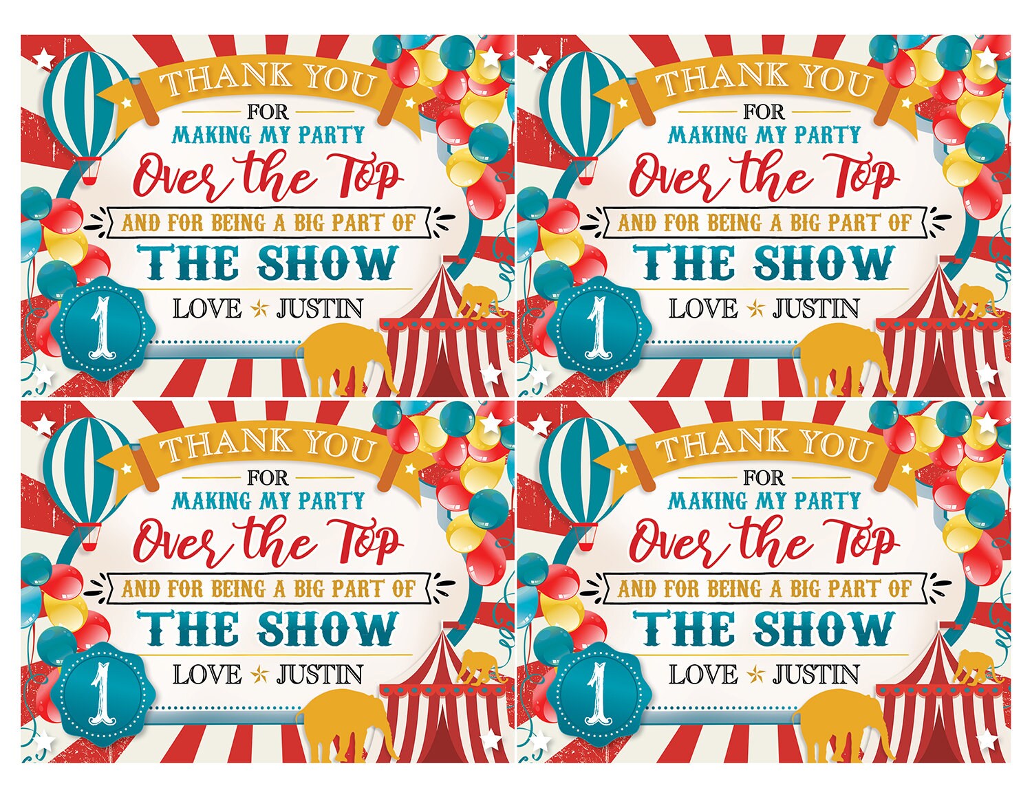 Carnival Birthday Party Favor Stickers Circus Party Labels - Etsy