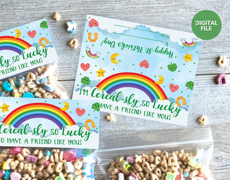 Printable St. Patrick's Day Cereal-sly so Lucky Bag | Etsy