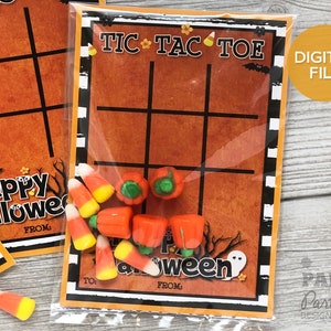 Halloween Printable Tic Tac Toe Card, Halloween Favor Game Card ...
