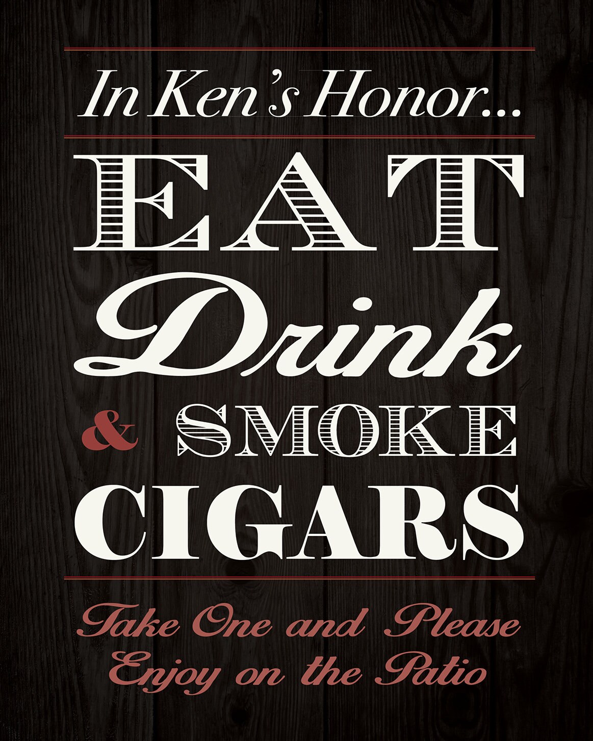 Cigar Bar Custom Sign 8 X 10 Digital Cigar Bar Sign | Etsy