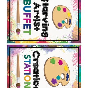 Printable Art Party Signs Set of 4, 5" X 7" Paint Party Signs, Art ...