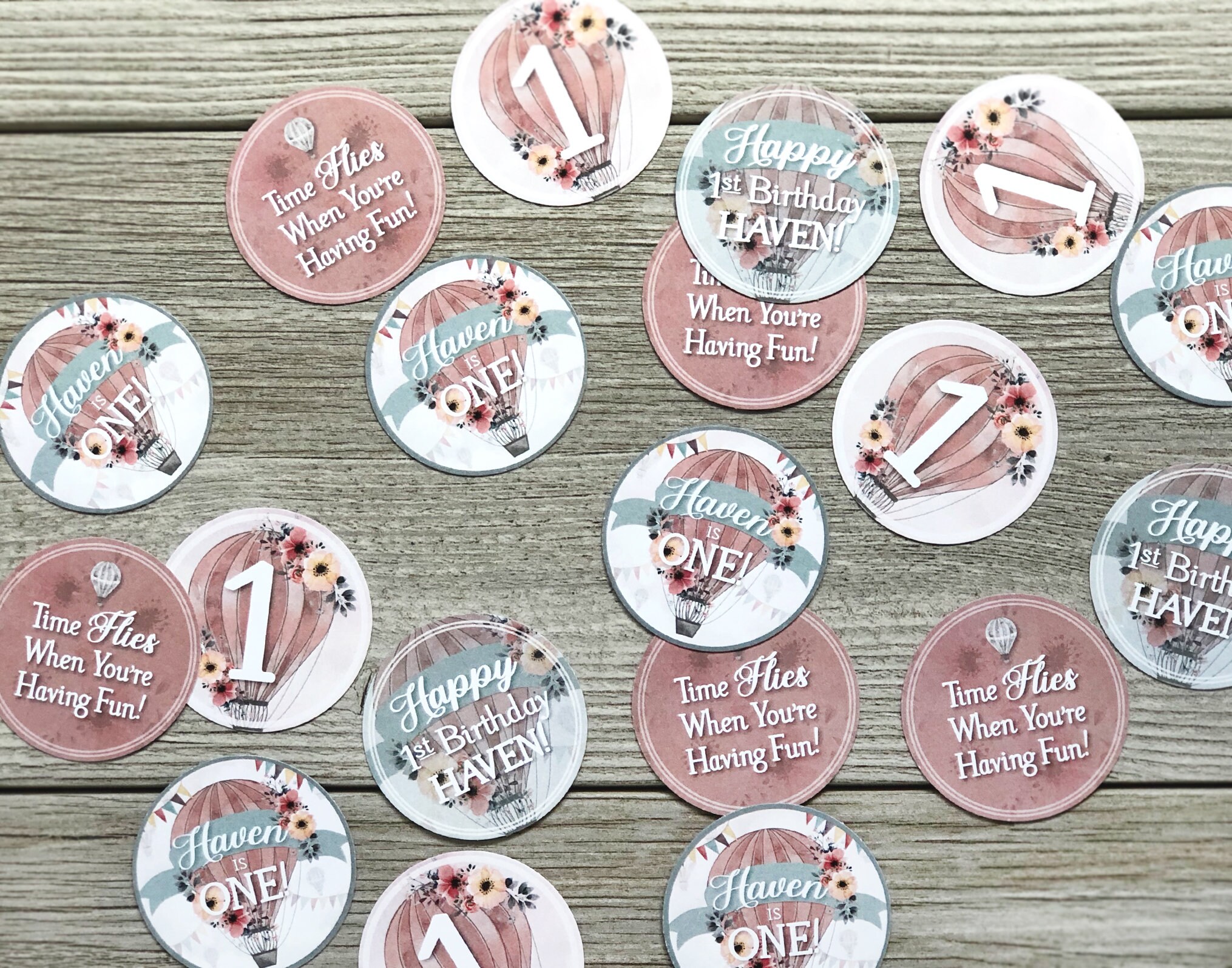 Printable Hot Air Balloon Birthday Cupcake Toppers Hot Air | Etsy