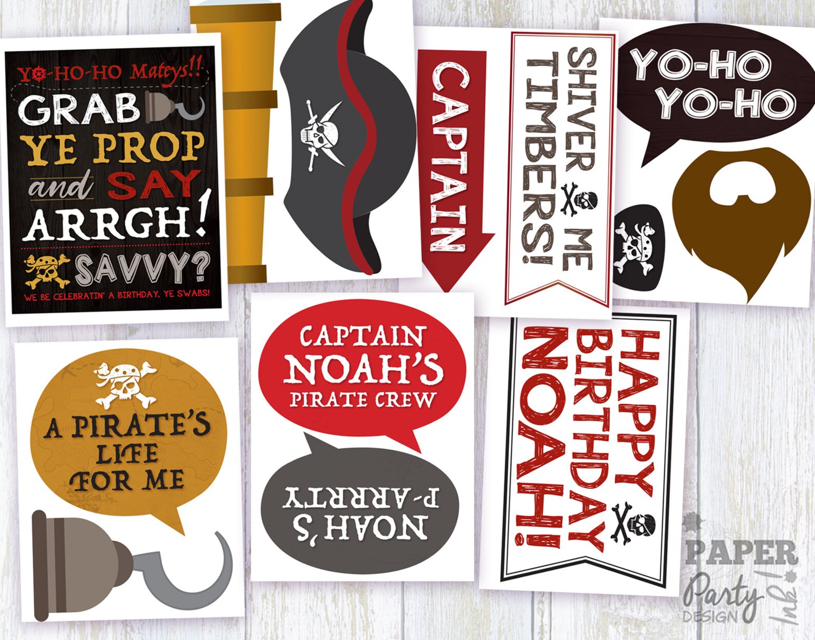 Digital Pirate Photo Prop Set Pirate Photo Props Printables | Etsy