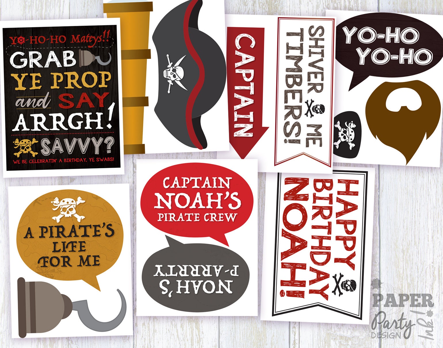 Digital Pirate Photo Prop Set Pirate Photo Props Printables | Etsy