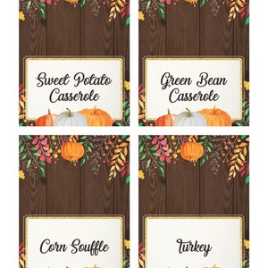 Thanksgiving Printable Food Labels, Fall Printable Food Labels ...
