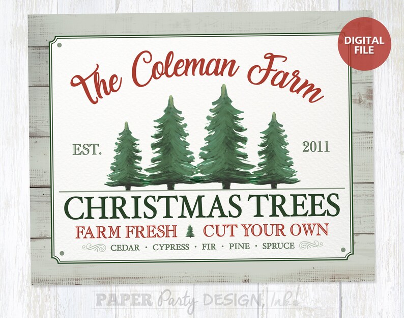Christmas Tree Farm Printable 11 X 14 Christmas | Etsy