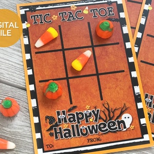 Halloween Printable Tic Tac Toe Card, Halloween Favor Game Card ...