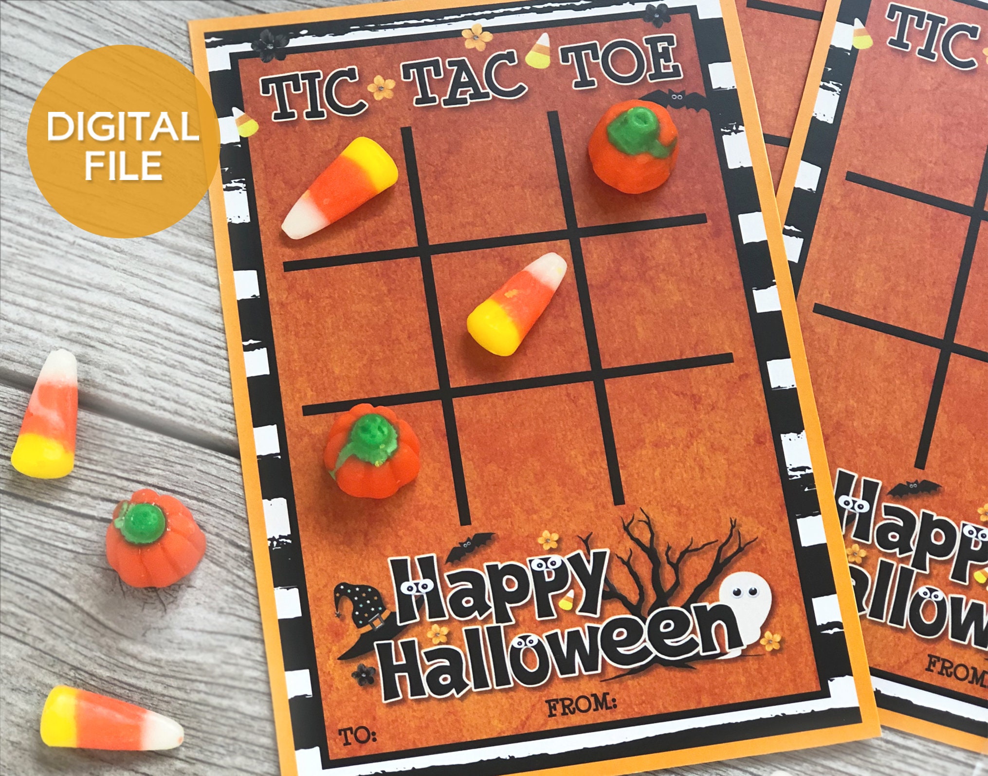 Halloween Printable Tic Tac Toe Card, Halloween Favor Game Card ...