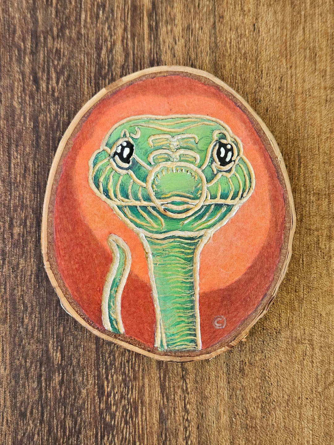 Ssssnake Original Illustration W/engraving on Wood - Etsy