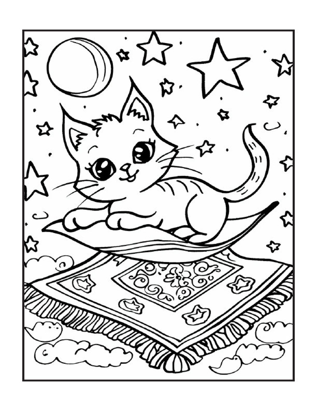 Cat Coloring Book - Etsy