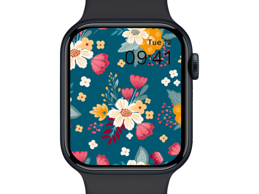 Apple Watch Face, Digital Download, Floral Smart Watch Face, Smart ...