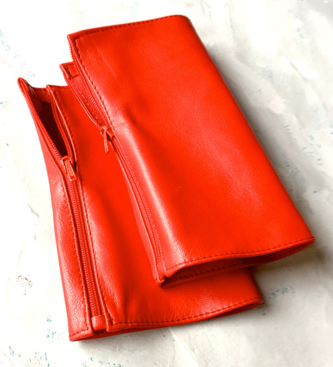 Red Leather Fingerless Gloves: Zipper Arm Warmers - Etsy