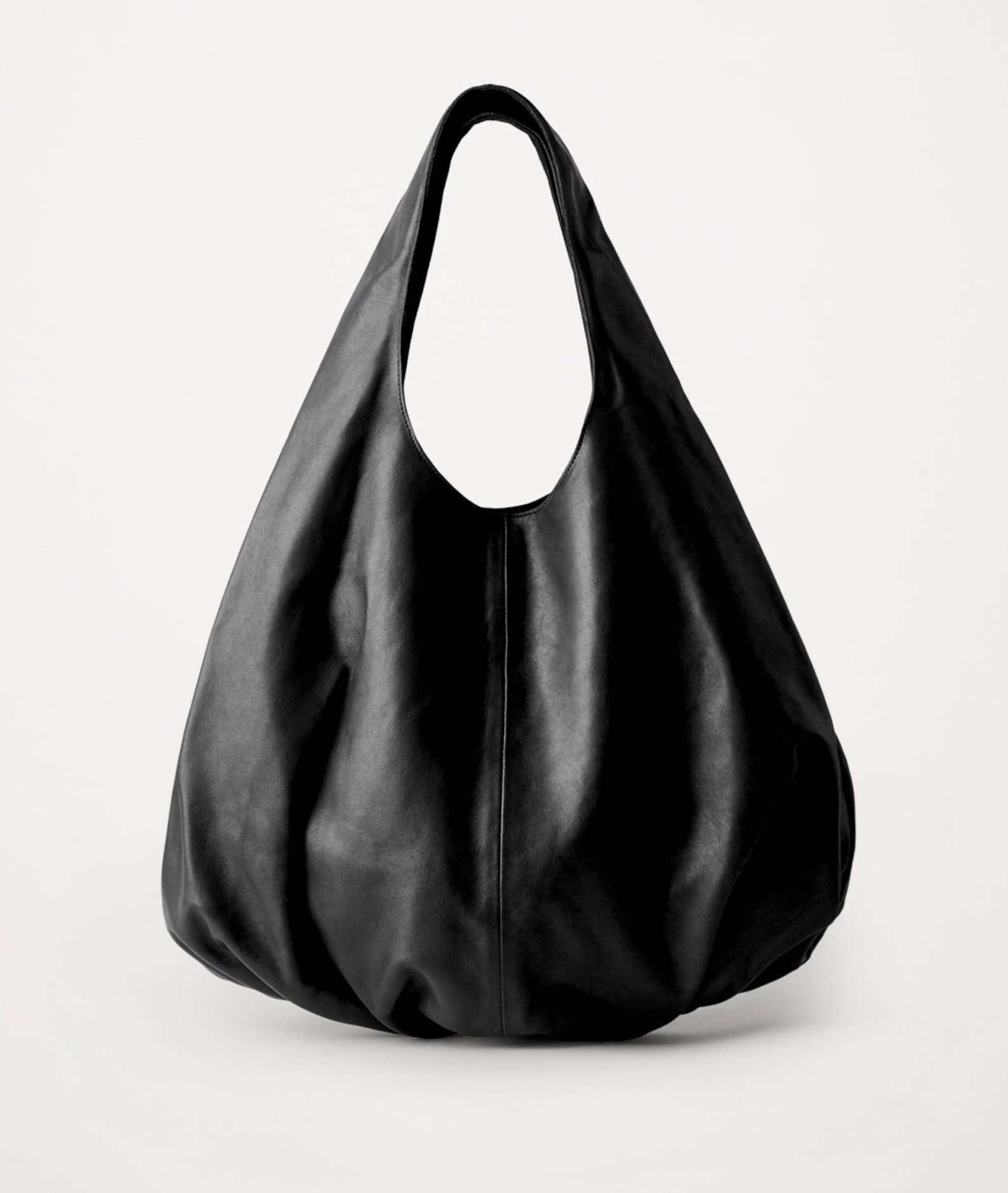 Large Leather Hobo Bag Black Gathered Leather Purse for Women | Etsy