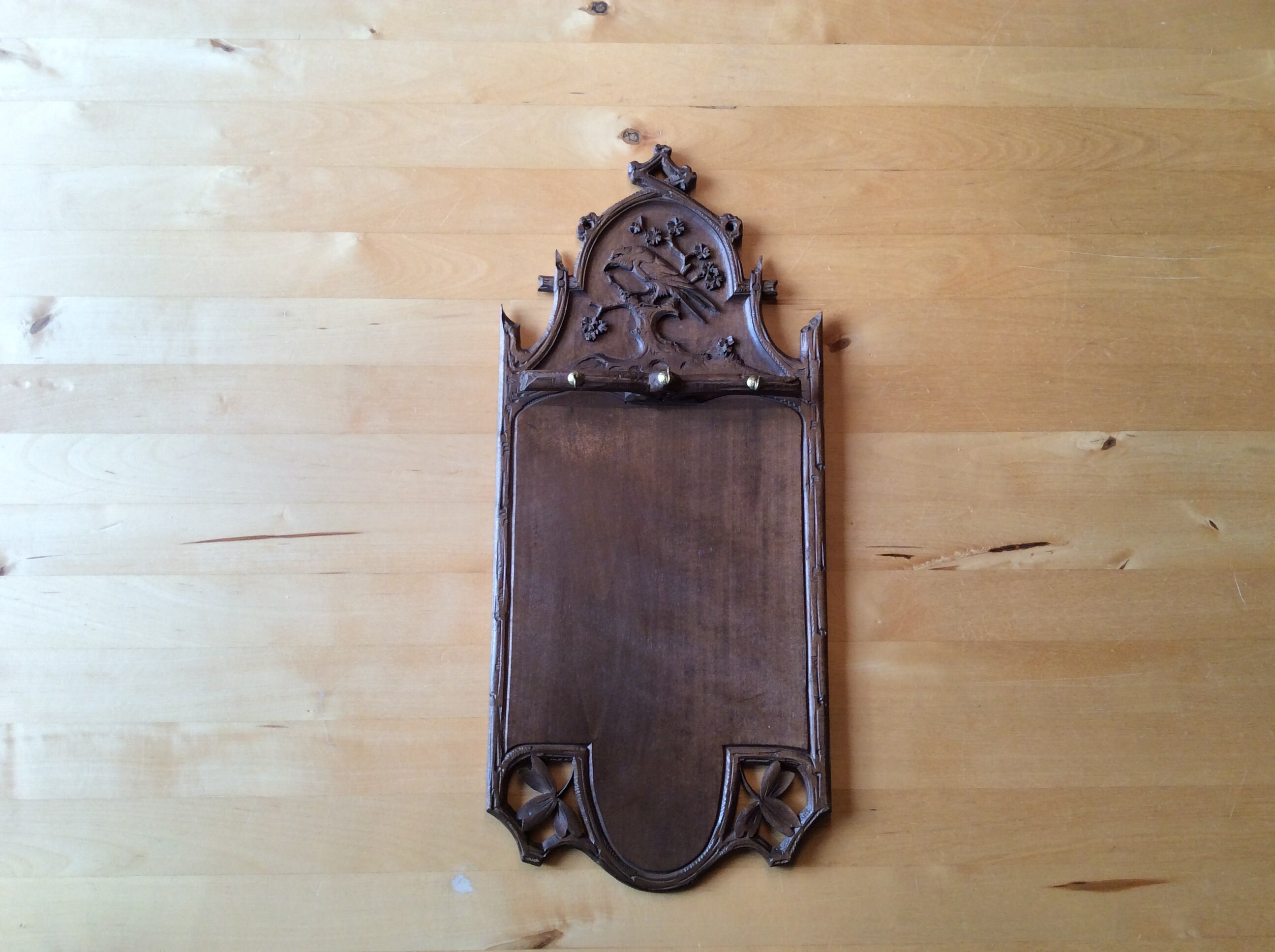 Hand carved, vintage key holder panel from Brienz, Switzerland, Turn of ...