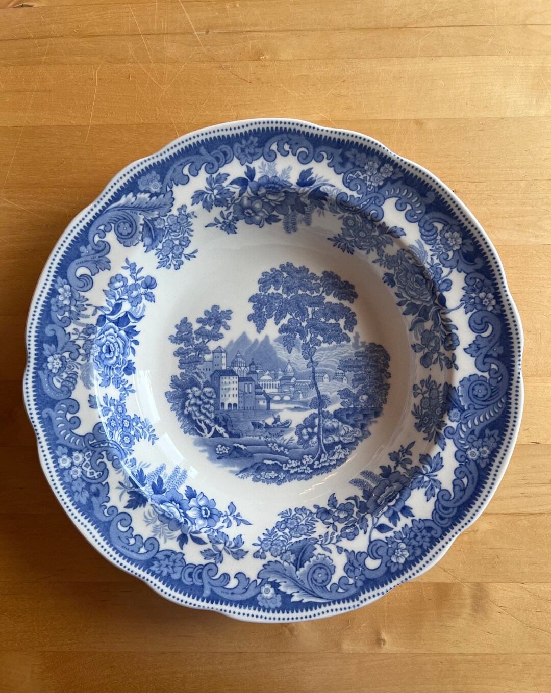 Copeland Spode Rhine Bowl Blue and White English Stoneware - Etsy