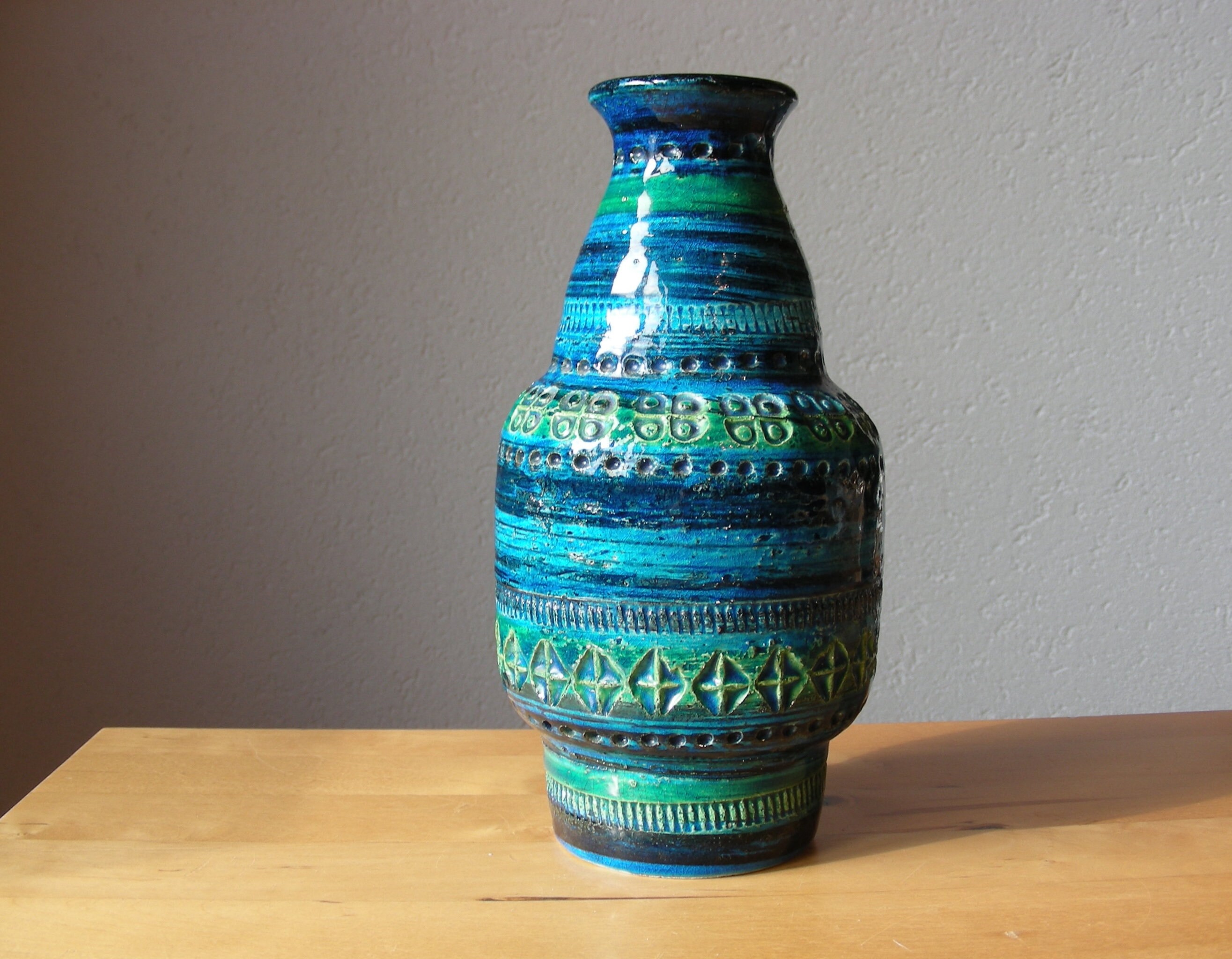 Rimini Blue, vintage Bitossi vase, signed