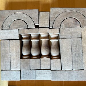 Rare 42-piece Vintage Wooden Construction Blocks Late 19th/early 20th ...