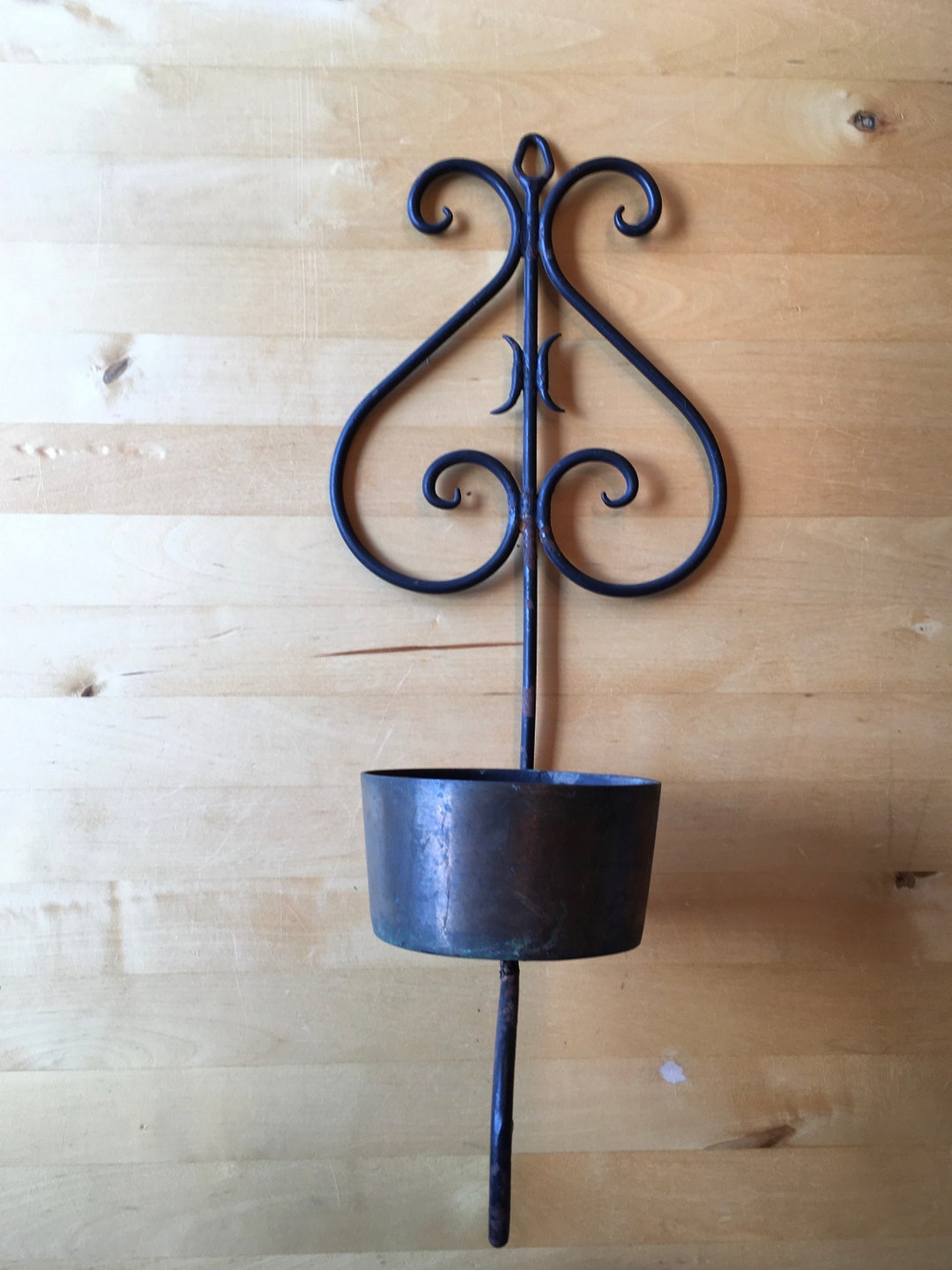 Wrought Iron Wall Planter Sconce, Hanging Planter, Wall Sconce - Etsy