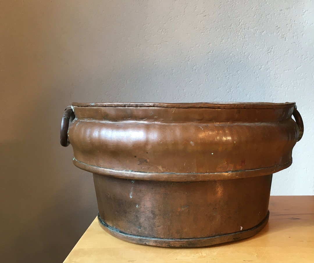 Antique Hammered Copper Pot Outdoor Planter - Etsy