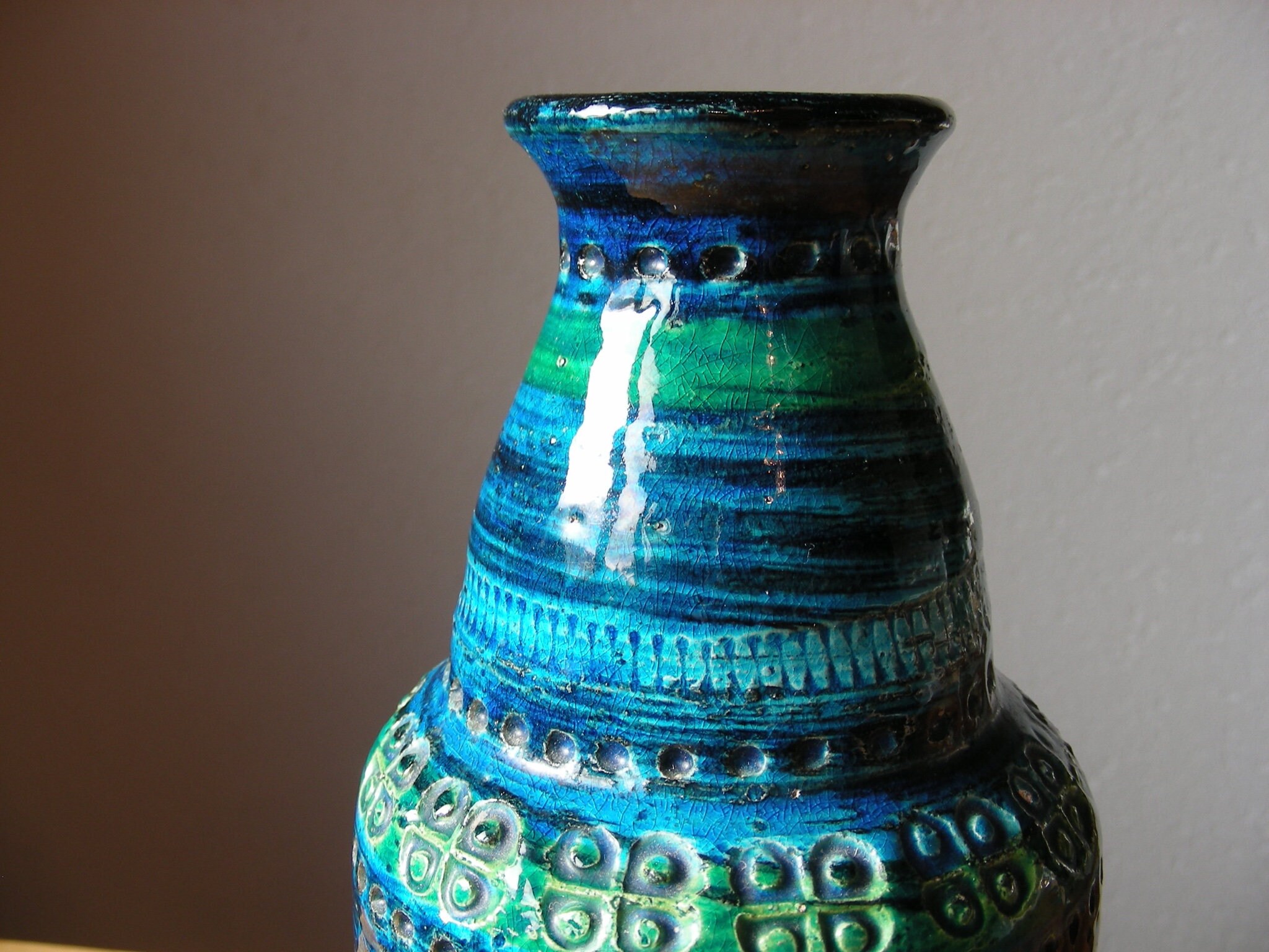 Rimini Blue, vintage Bitossi vase, signed