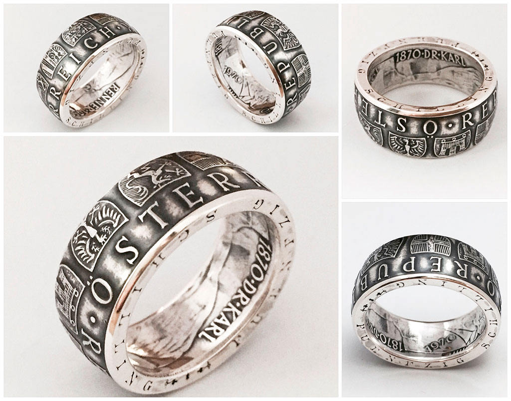 Austria Coin Ring - Austrian Men's Silver Ring From 50 Shillings ...