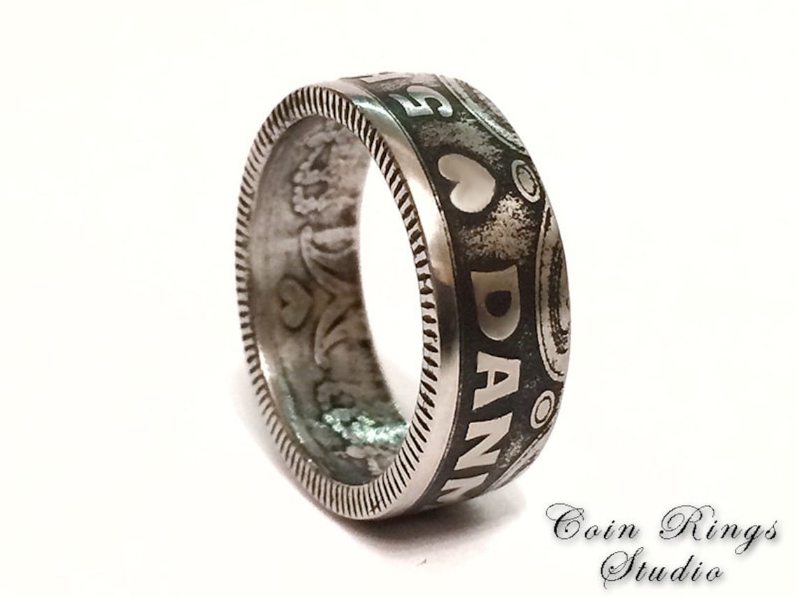 Danish Coin Ring Souvenir From Denmark Kroner Rings From - Etsy