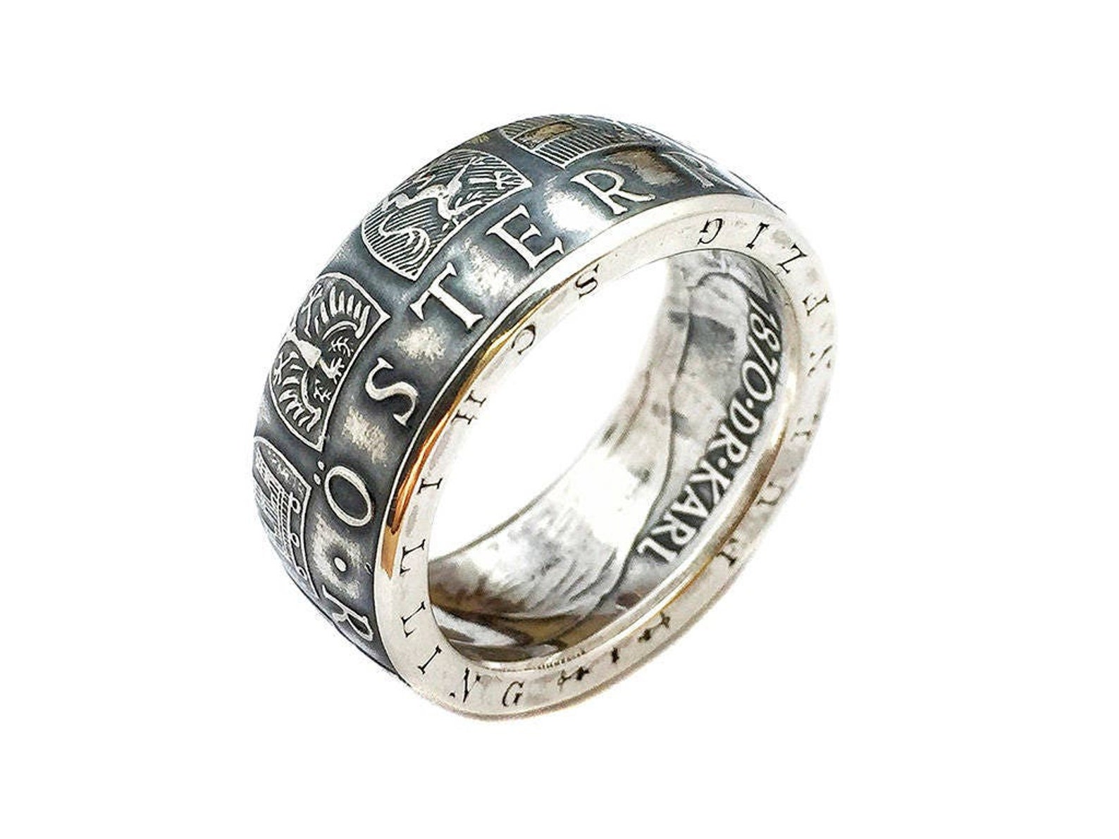 Austria Coin Ring - Austrian Men's Silver Ring From 50 Shillings ...