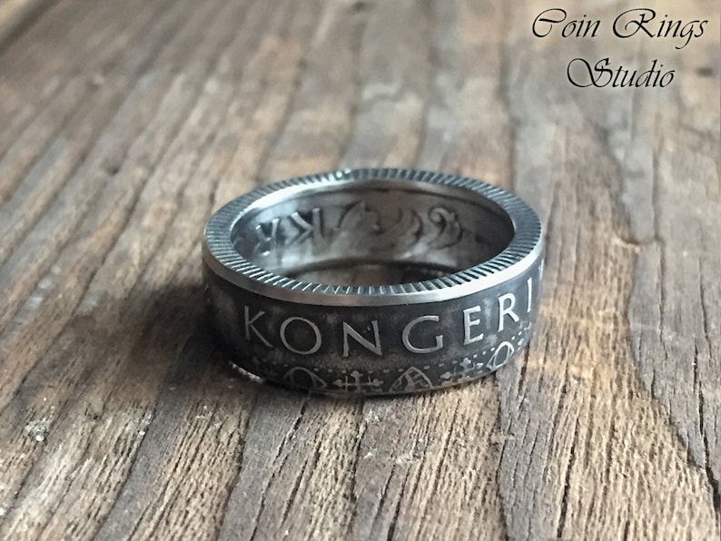 Norwegian Coin Ring Norway 5 Kroner Coin Rings Kongeriket - Etsy