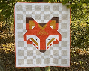 Handmade Quilted Fox Baby Quilt. - Etsy