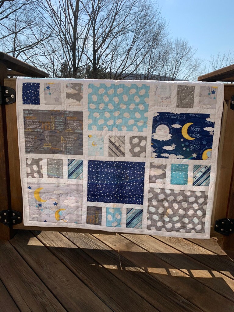 Sun, Moon and Stars Baby Quilt - Etsy