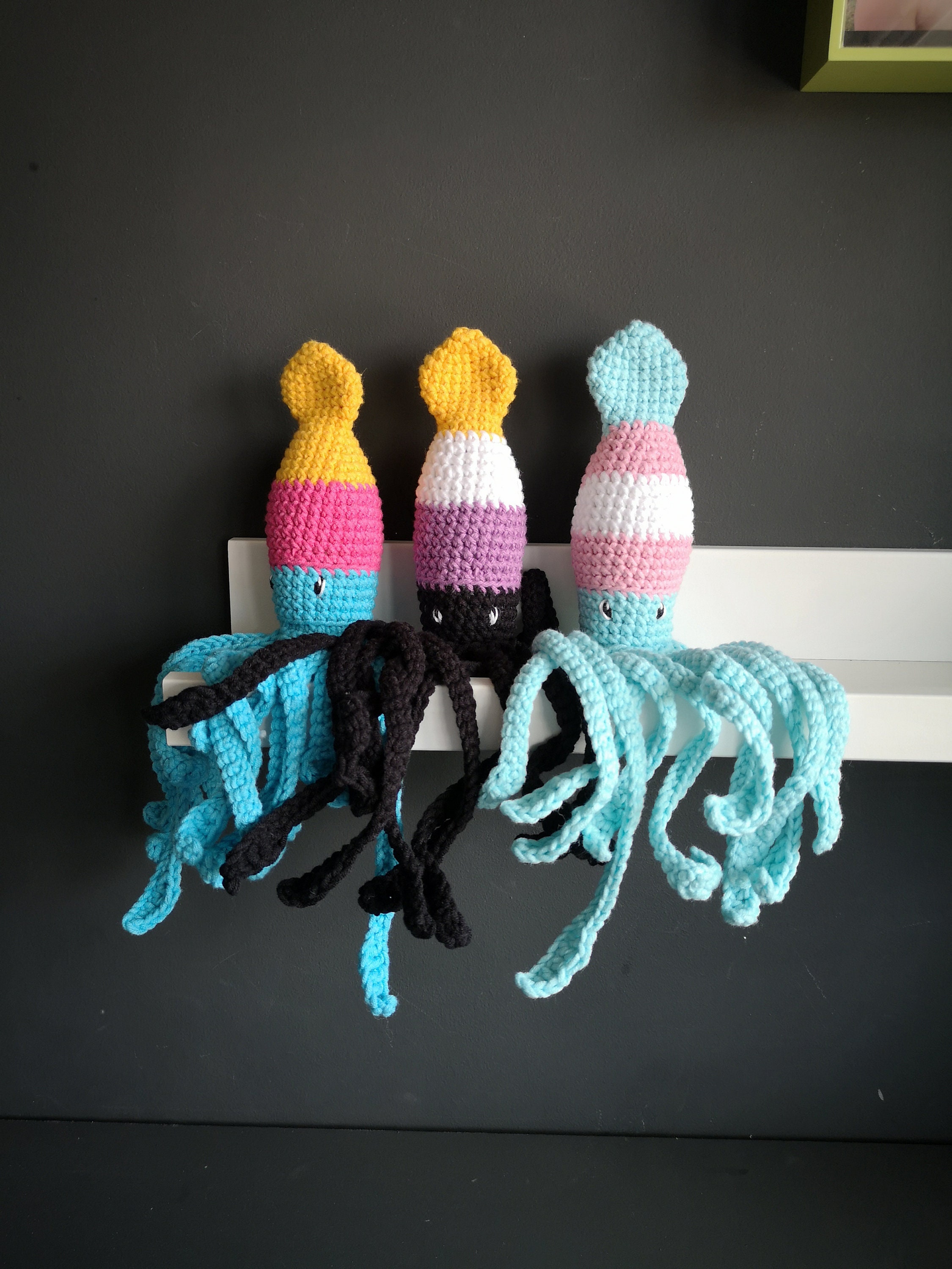 LGBTQcrochet Transgender pride Crochet squid | Etsy