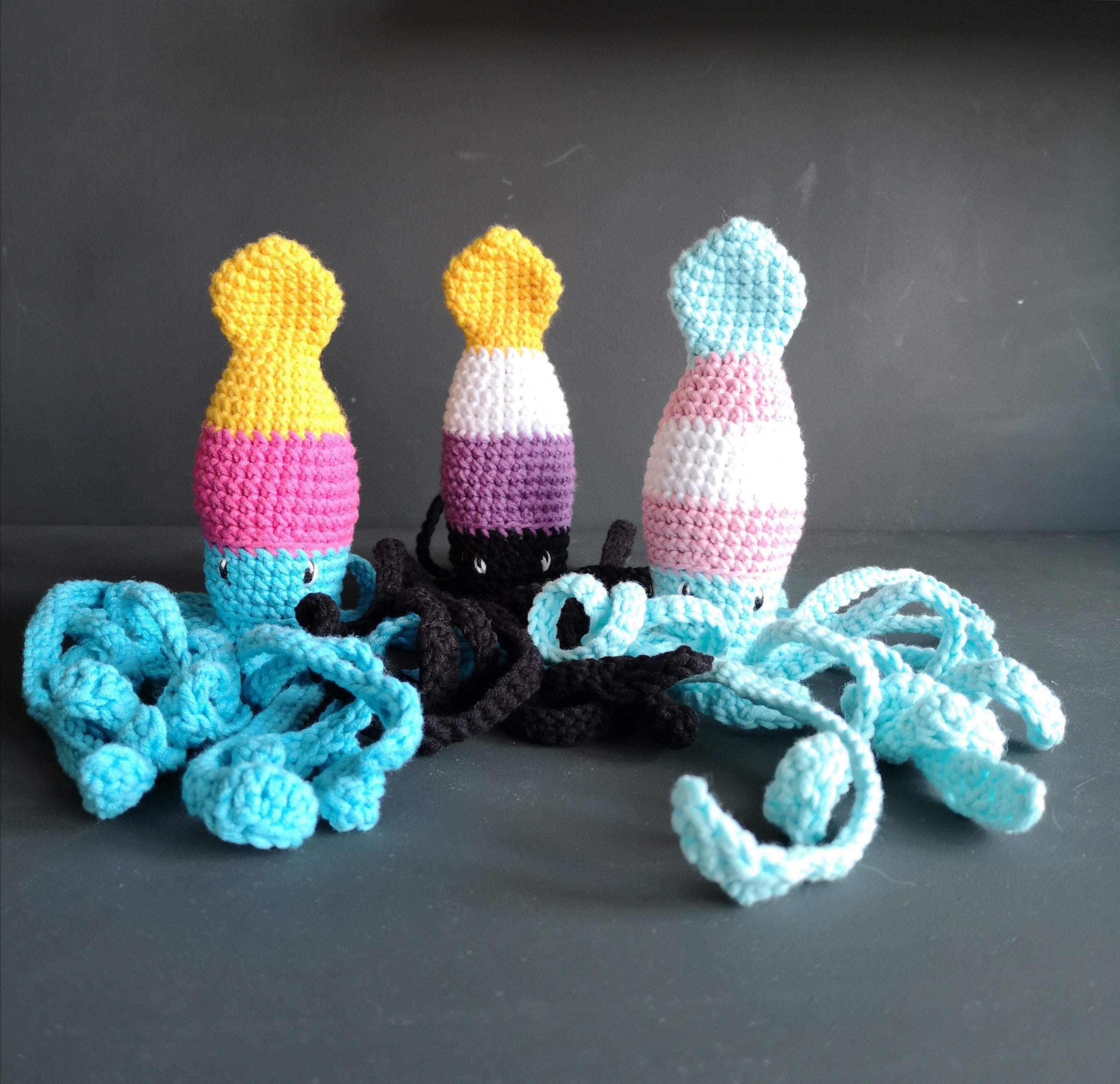 LGBTQcrochet Transgender pride Crochet squid | Etsy