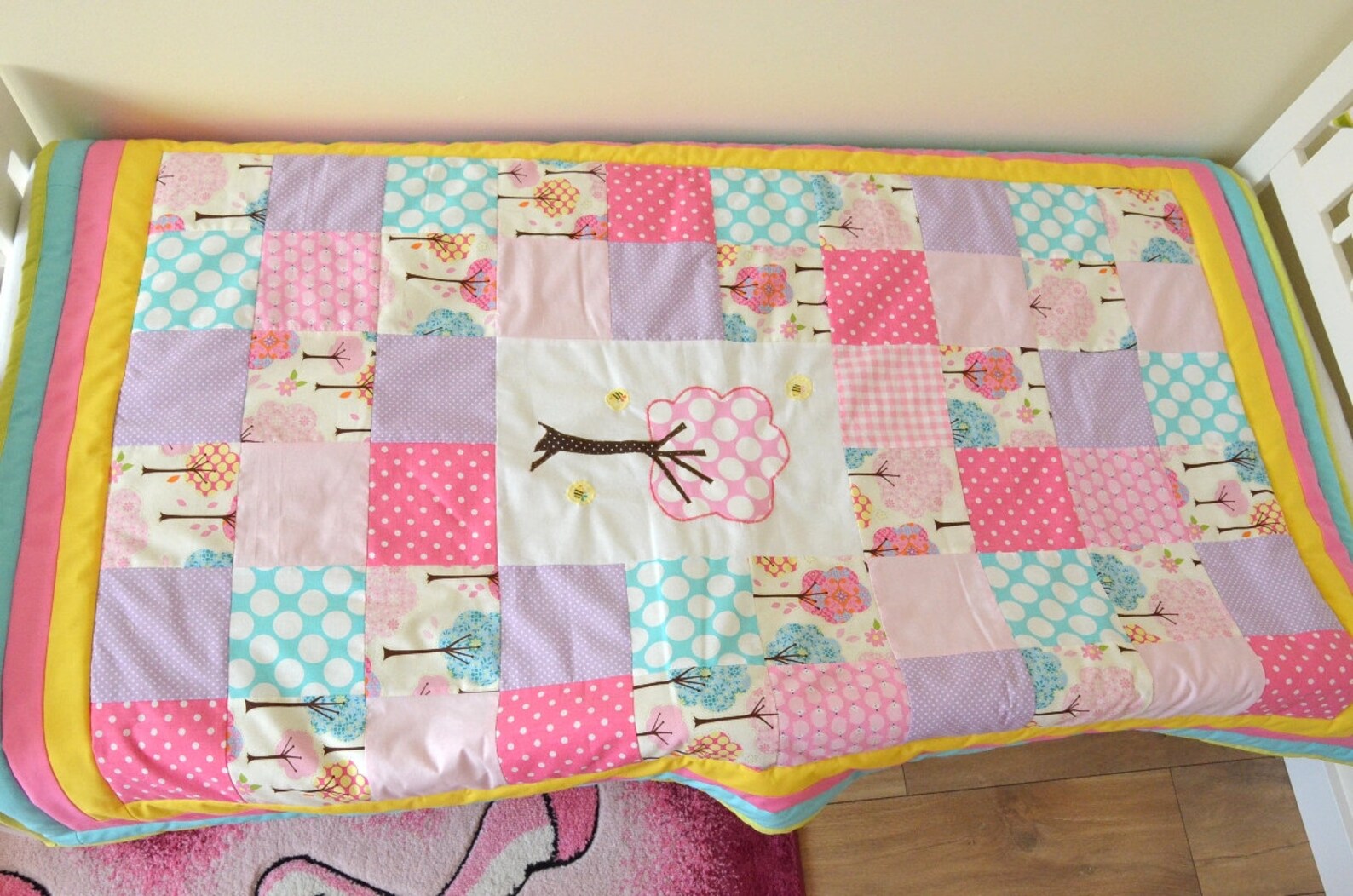 Patchwork Babydecke / Bettdecke Baume 108x158cm Baby Quilt - Etsy.de