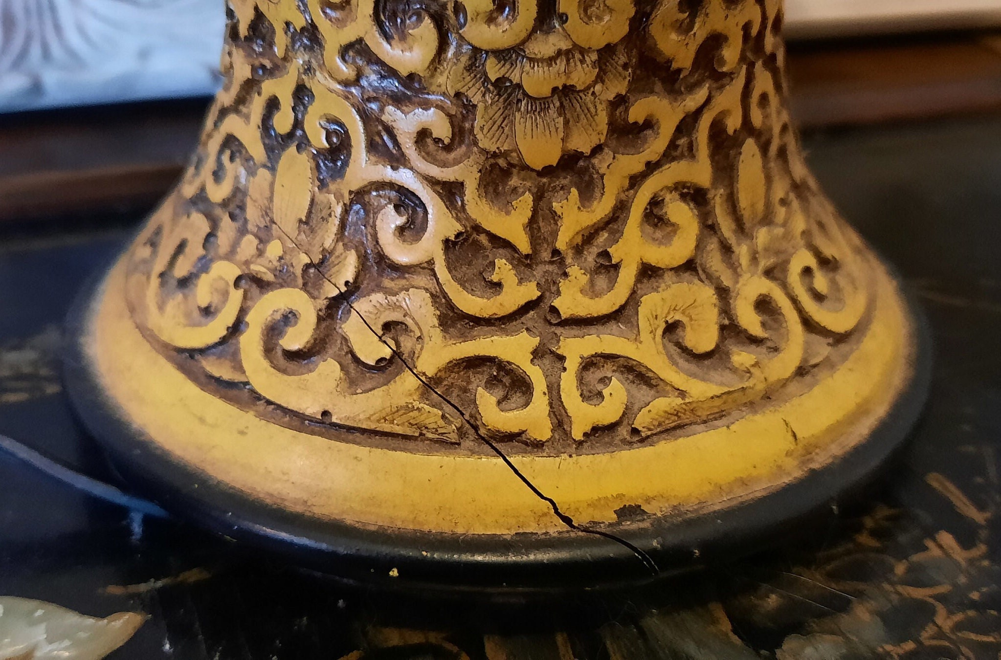 Vintage Asian Lamp Antique Lamp Cinnabar Lamp Asian Lamp Chinese Lamp ...